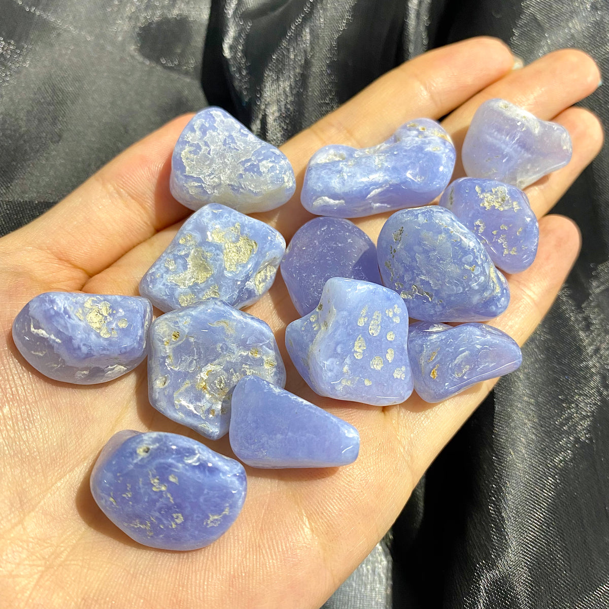 Half Polished Blue Lace Agate Tumble – Kenna Crystal